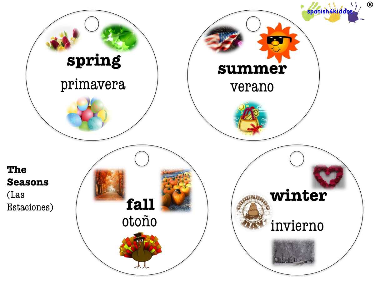 Spanish Seasons Worksheets