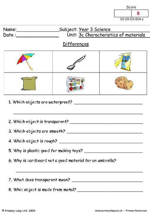 Properties Of Materials Worksheets For Kids Properties Of Materials Worksheets For Kids
